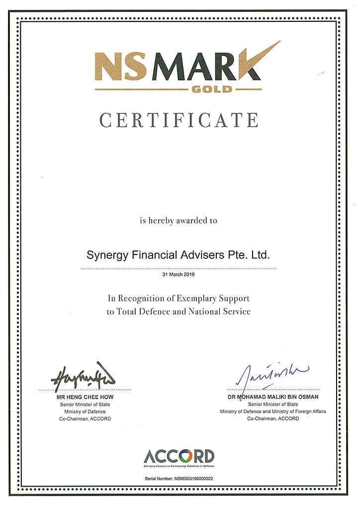 NS MARK (GOLD) Accreditation | Synergy Financial Advisers